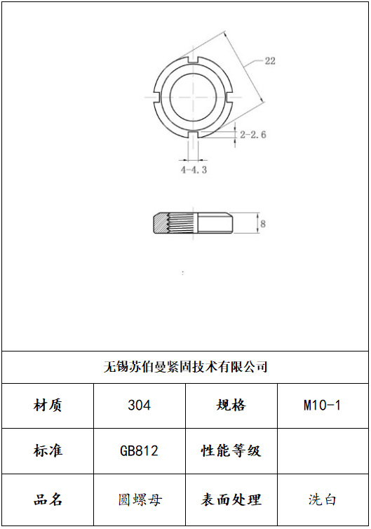圆螺母GB812 现货M10-M80- 无锡苏伯曼紧固技术有限公司